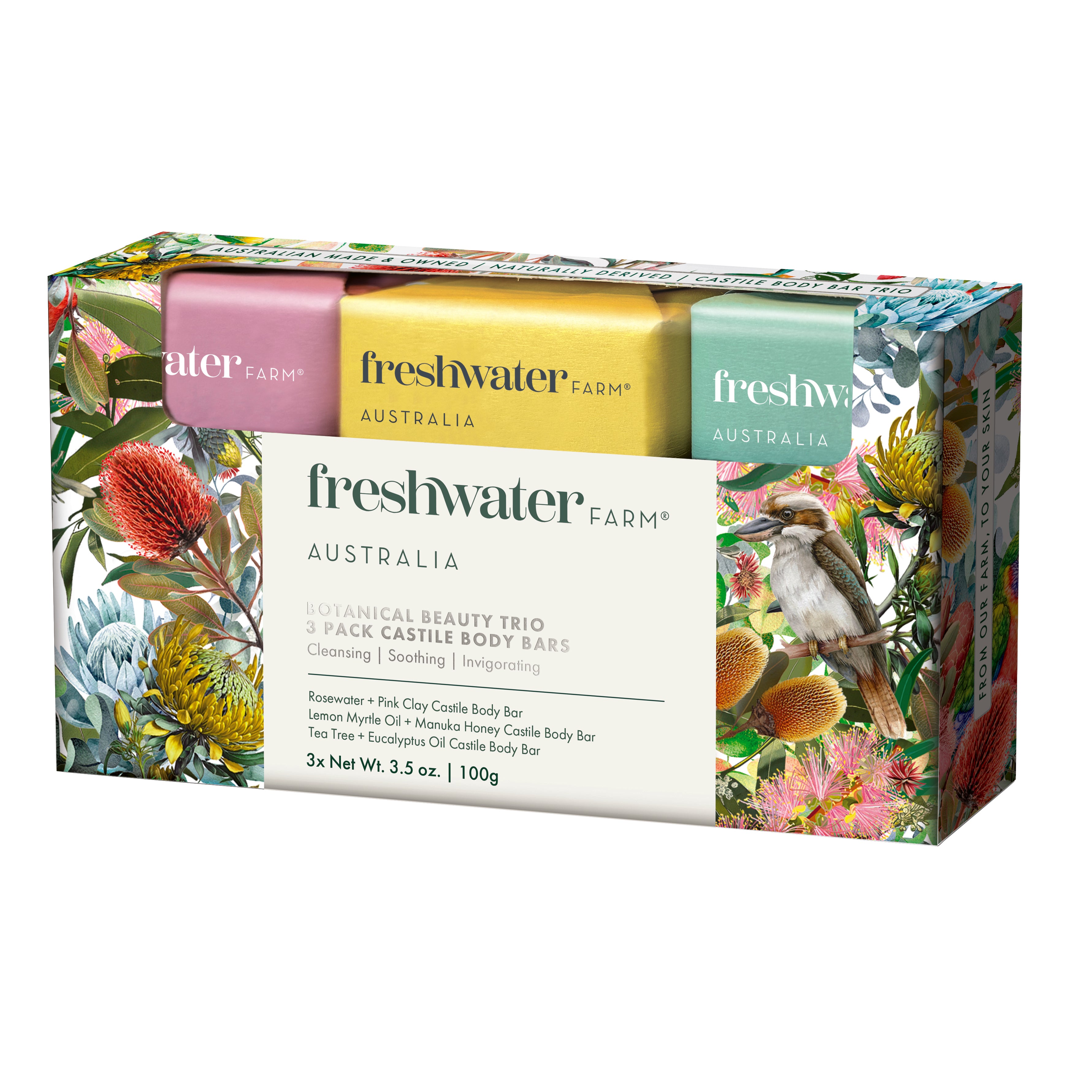 LIMITED EDITION Native Bloom Body Bar 3 Pack | 3 x 100g – FreshwaterFarm